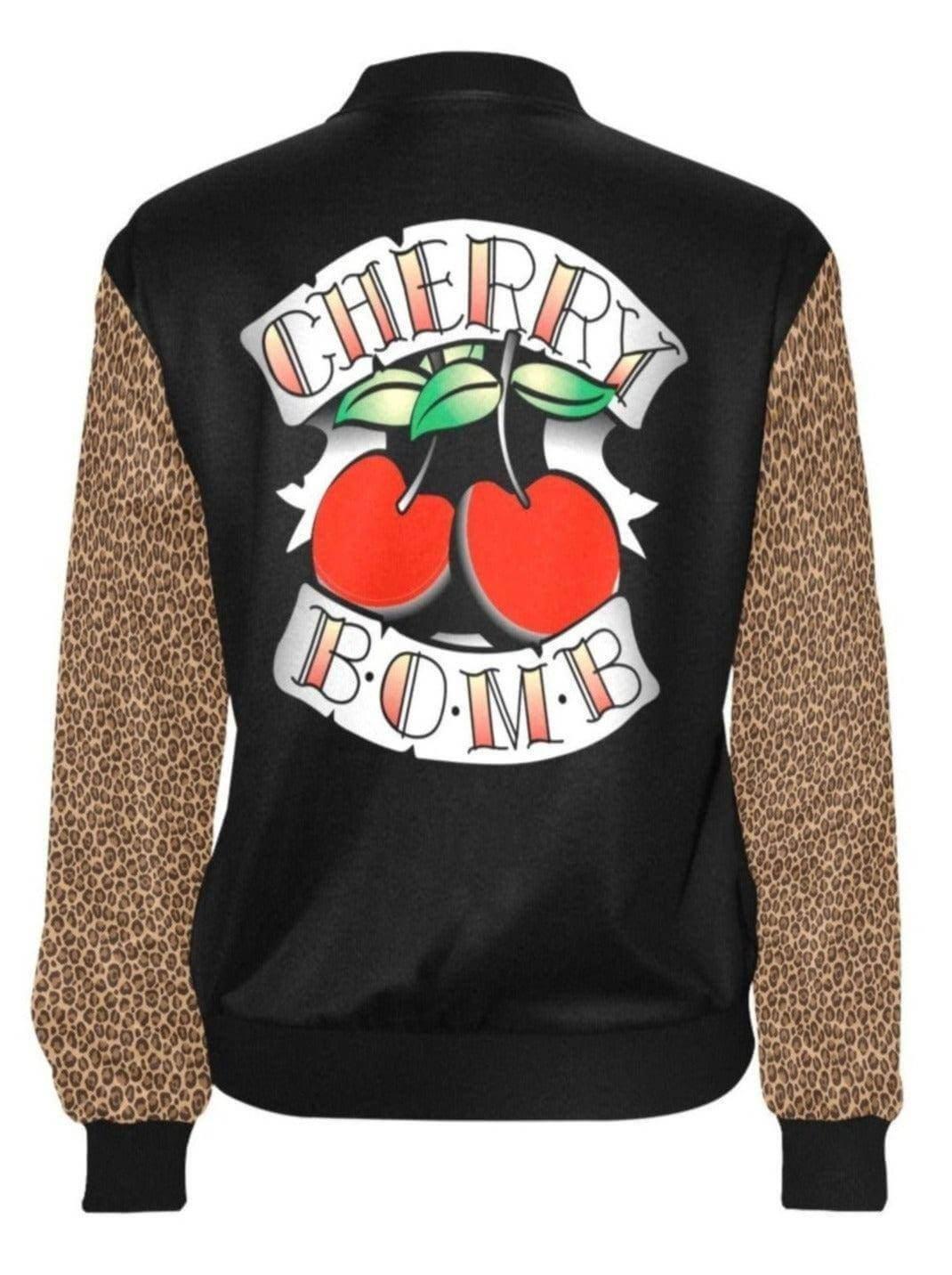 Cherry Bomb Womens Bomber Jacket - Fierce Style Statement