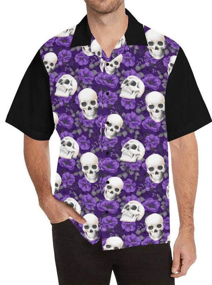 Skulls Men's Button Up Shirts | Poison Arrow Retro