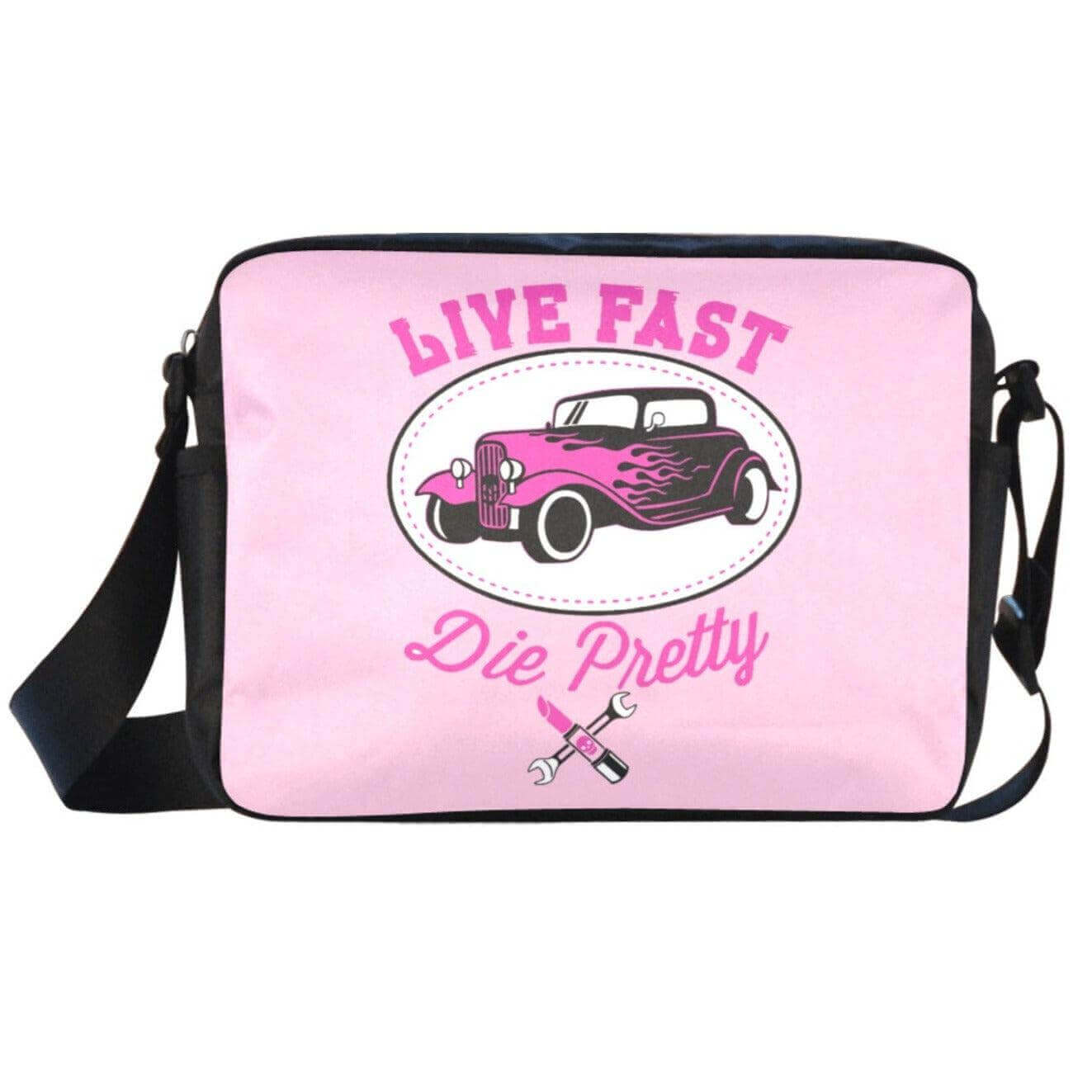Live Fast Die Pretty Crossbody Satchel Bag – Poison Arrow Retro